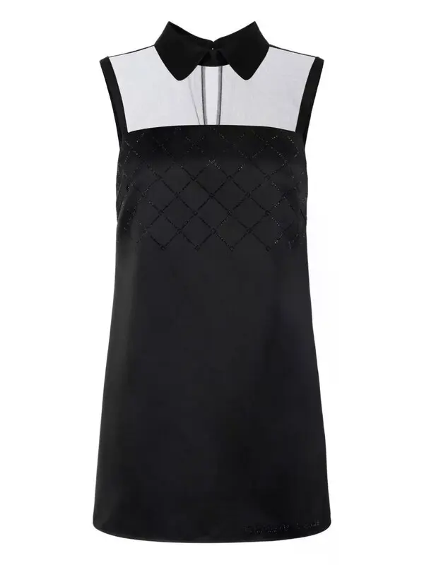 Elisabetta Franchi Duchesse Satin Mini Dress - Black