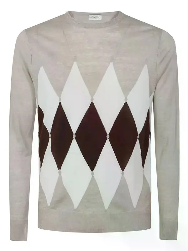 BALLANTYNE Argyle-patterned Sweater - Grey