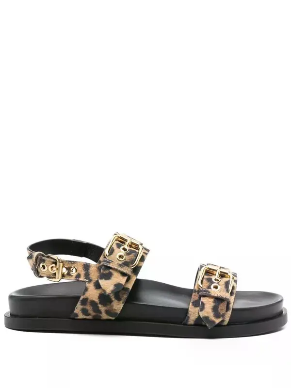 Agl Allimaglia Leopard-print Sandals - Brown