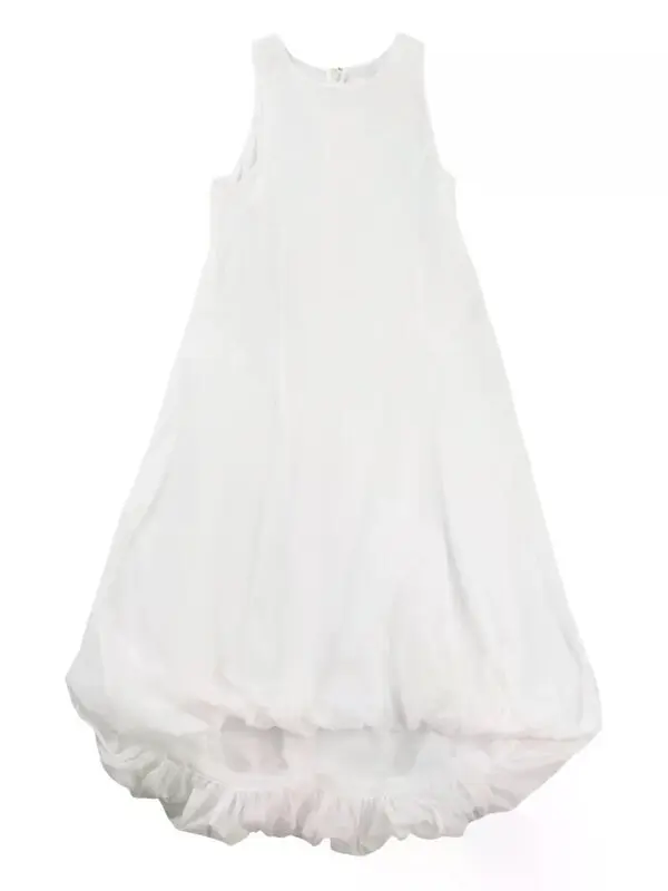 AMOMENTO Semi-sheer Volume Midi Dress