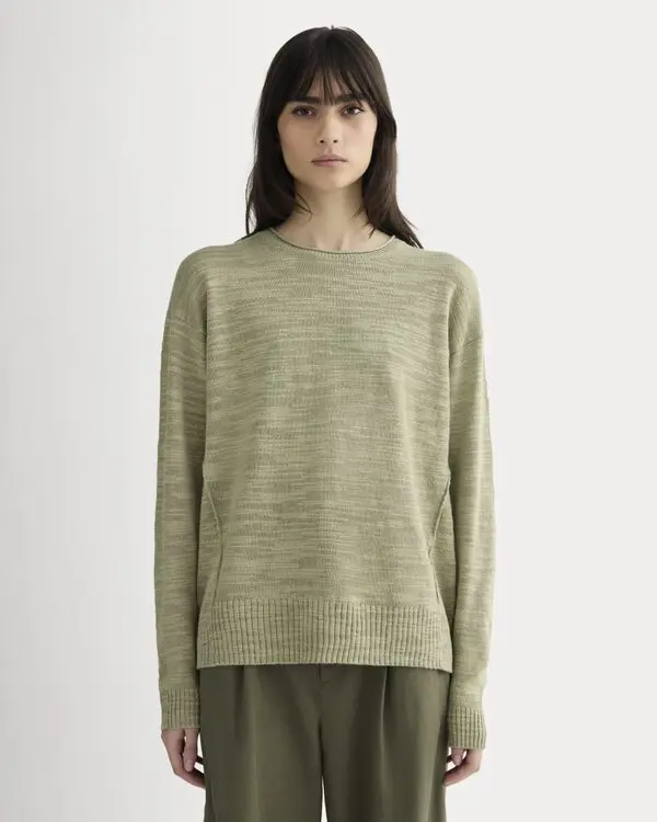 Everlane Slouch Sweater In Cotton Linen - Eucalyptus