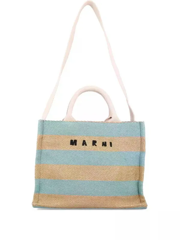 Marni Logo Print Tote Bag - Blue