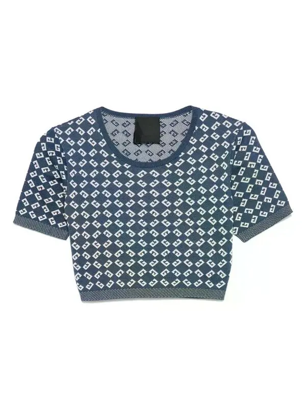 Givenchy Monogram Jacquard Crop Top - Blue