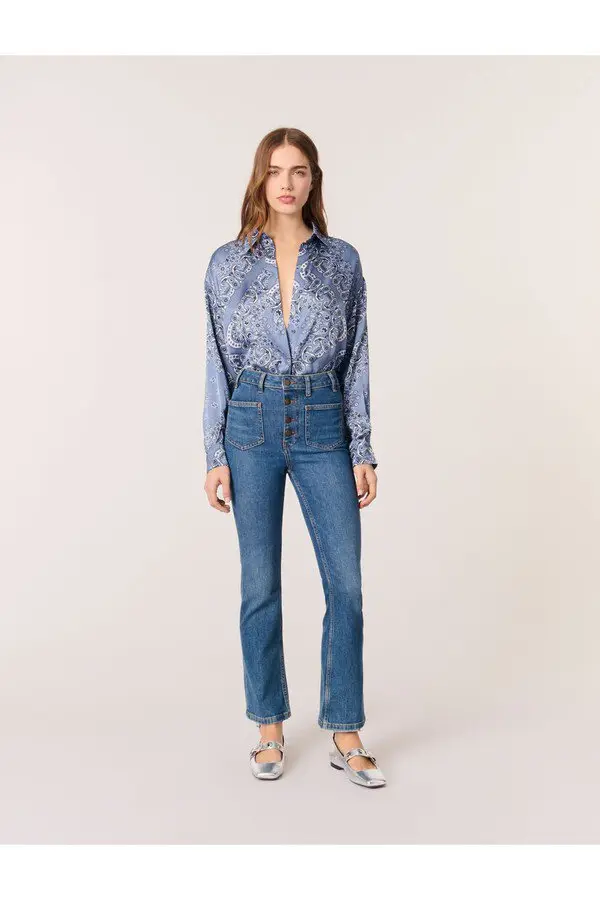 Maje Flowing Paisley Print Shirt - Blue