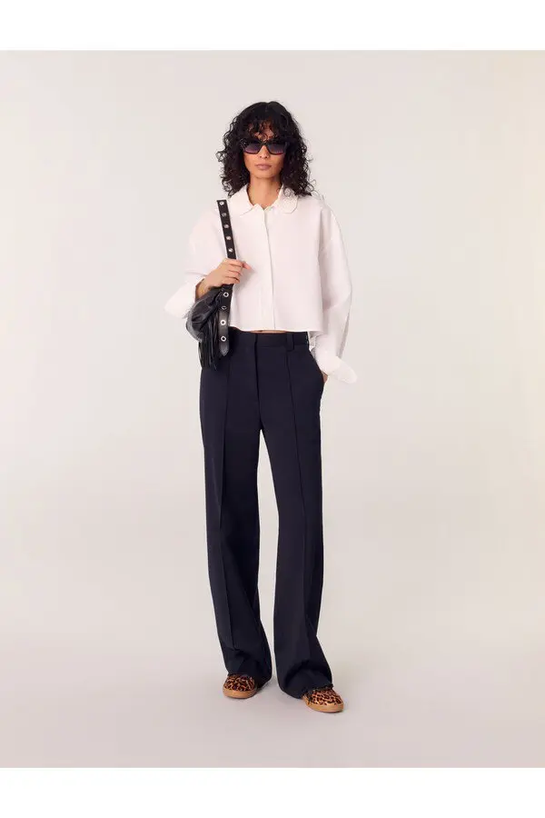 Maje Embroidered Collar Short Shirt