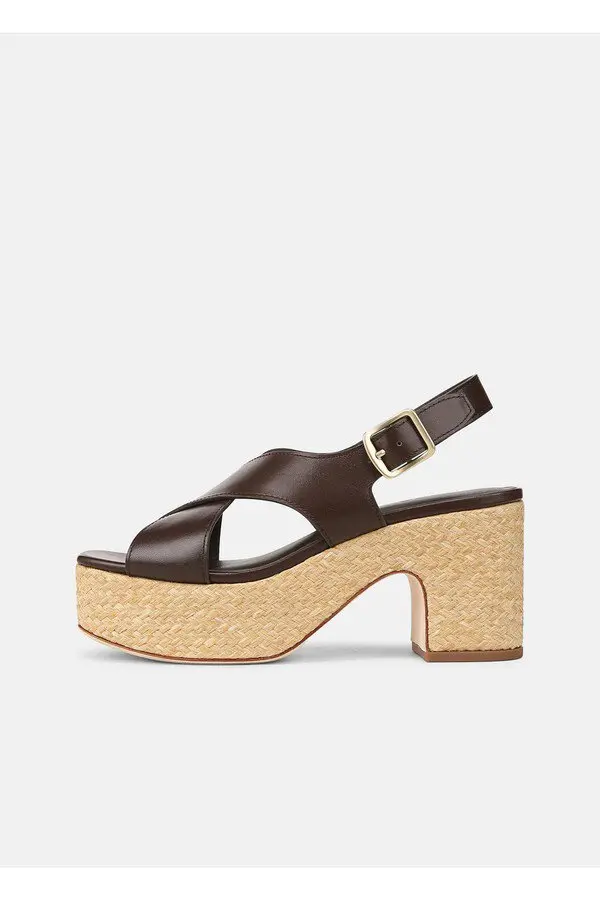 Vince Clementina Leather Platform Sandals - Brown