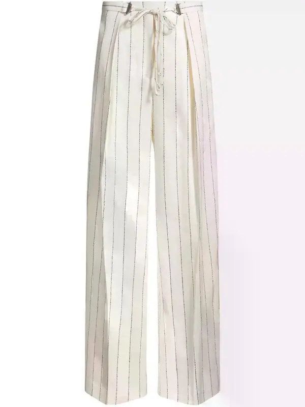 Hugo Boss Linen-blend Pinstriped Trousers