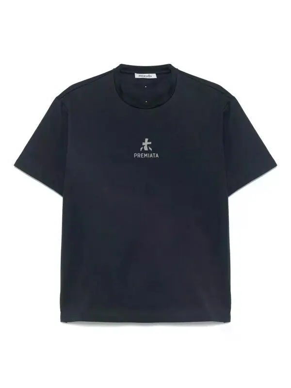 Premiata Bonded-detail Cotton T-shirt - Blue