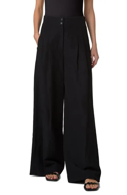 Akris Florence High Waist Wide Leg Pants - Black