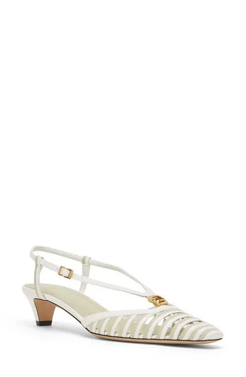 Fendi Ffold Slingback Kitten Heel Pumps