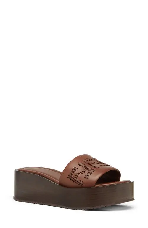 Fendi Sunshine Flatform Slide Sandal - F1stj Drk Ghianda Ghianda