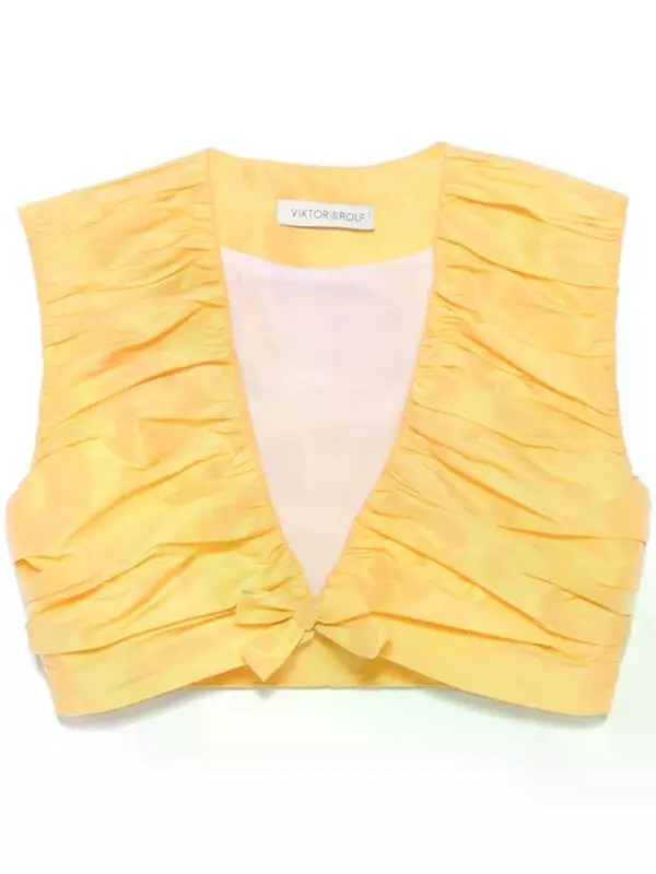Viktor & Rolf Pleated Cropped Top - Yellow