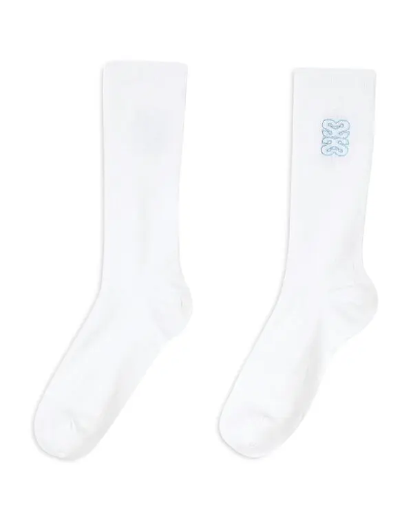 Sandro Embroidered Socks - White
