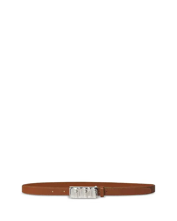FRAME Sculptural Leather Belt - Cognac