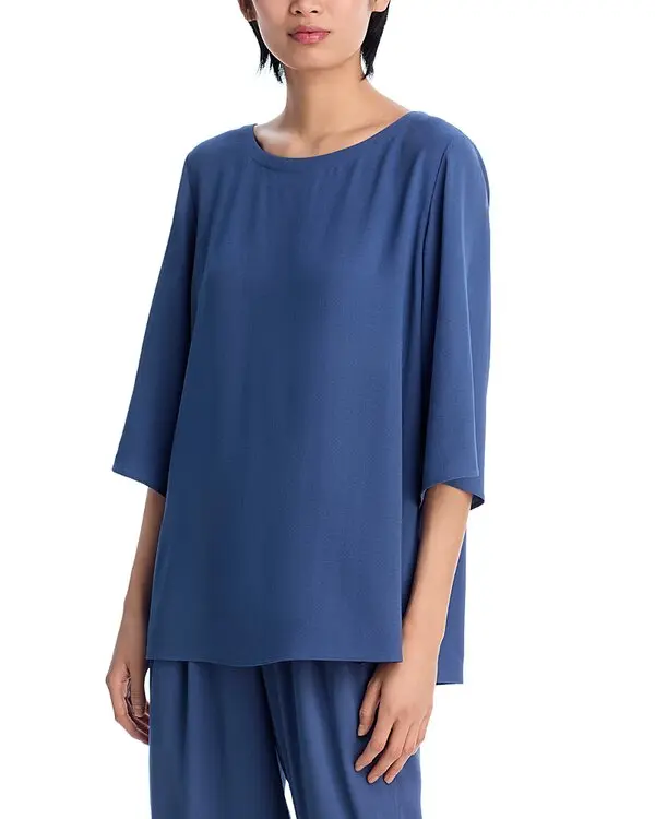 Eileen Fisher Silk Ballet Neck Top - Dusk
