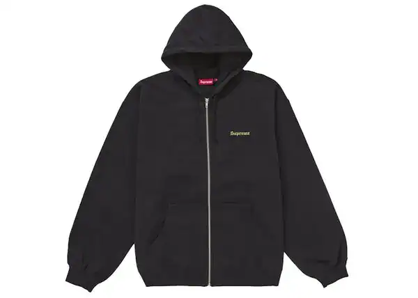 Supreme Crest Zip Up Hooded Sweatshirt - Black | Editorialist