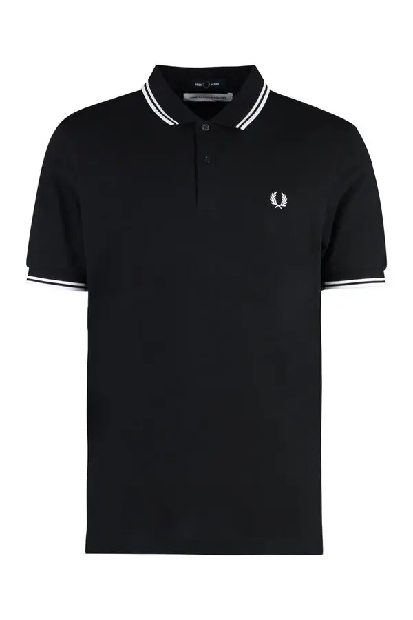 Comme Des Garçons Shirt X Fred Perry Cotton-piqué Polo Shirt - Black