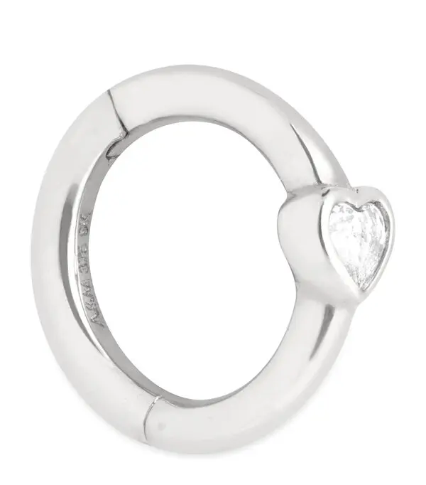 ASTRID & MIYU White Gold And Topaz Single Huggie Earring