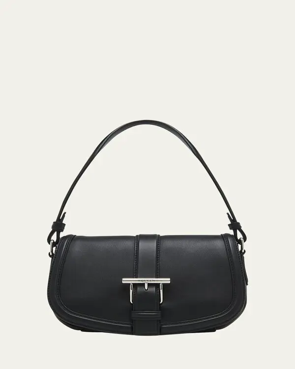 Alexander McQueen T-bar Buckle Leather Crossbody Bag