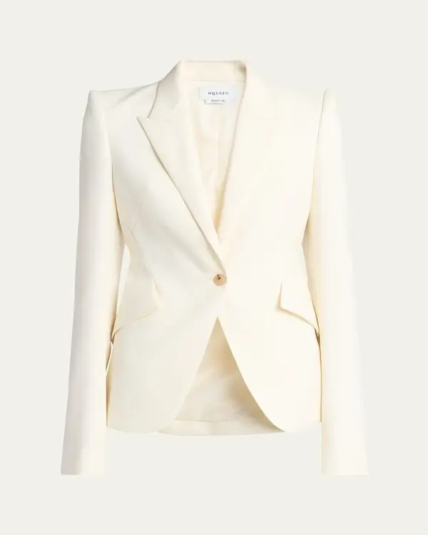 Alexander McQueen Belted Single-breasted Blazer - Bone