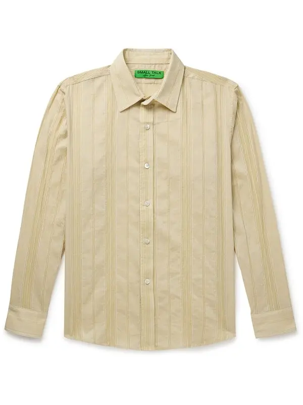 SMALL TALK Striped Cotton-voile Shirt - Green