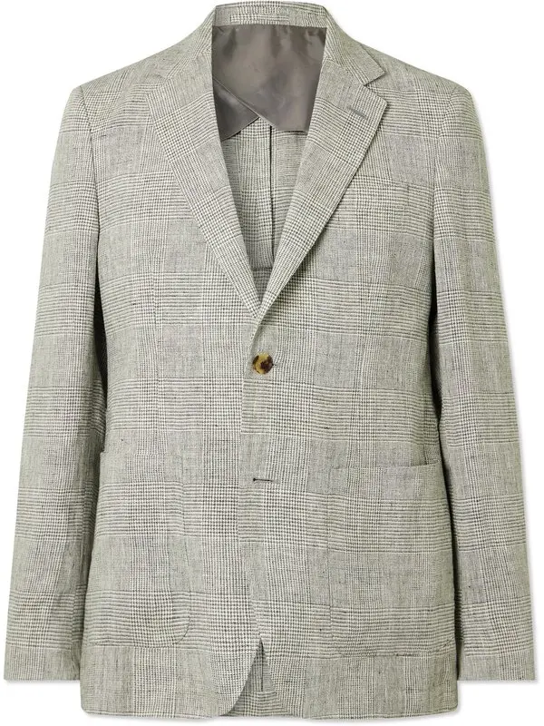 Mr P. Prince Of Wales Checked Linen Suit Jacket