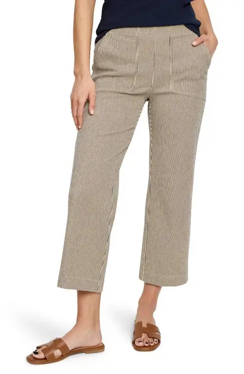 NIC+ZOE All Day Stripe Crop Wide Leg Pull-on Jeans - Neutral Multi