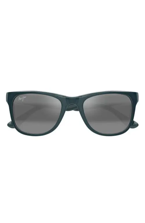 Maui Jim Kikonia Xl Wraparound Sunglasses - Shiny Solid Greyish Blue/grey