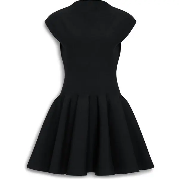 Alaïa Knit Skater Mini Dress - Noir Alaia