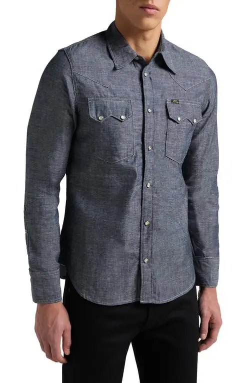LEEM 101 Western Chambray Snap-up Shirt
