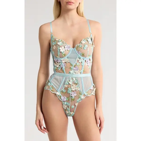 KILO BRAVA Embroidered Underwire Bodysuit