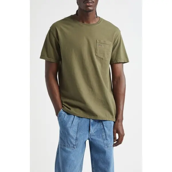 NOAH Core Logo Pocket Tee - Army Green