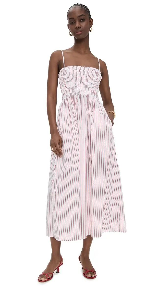 PISTOLA Bianca Stripe Midi Dress - Ruby Stripe