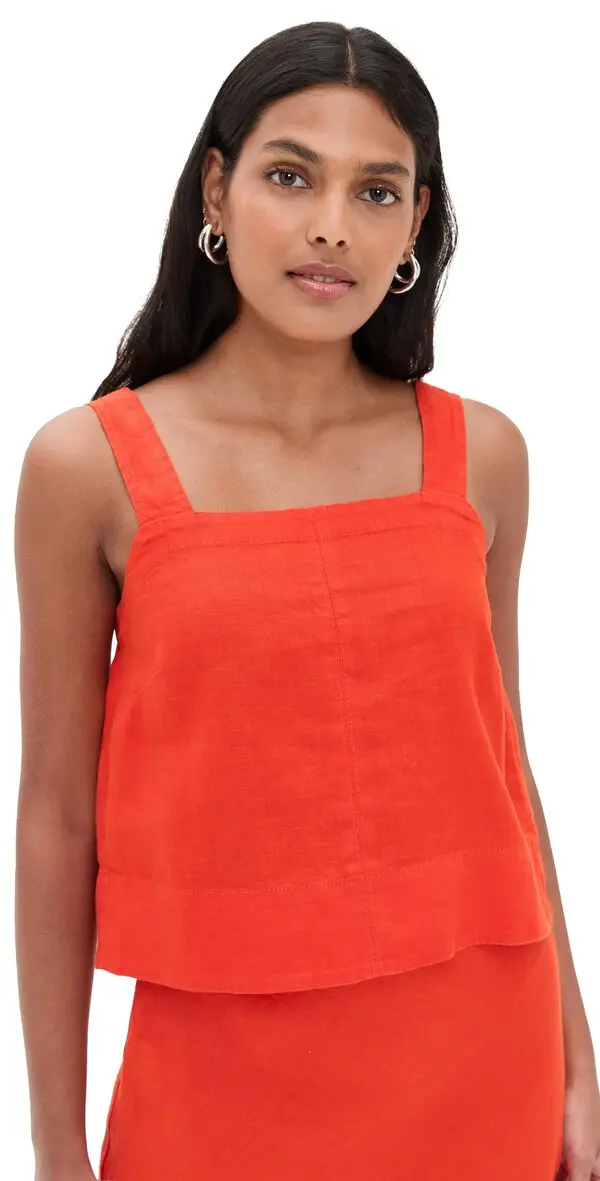 Madewell Contrast Stitch Tank Top - Bright Flame