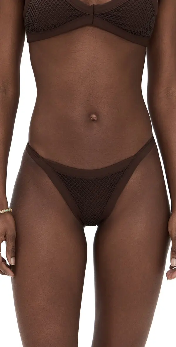 L*Space Mackenzie Mid-rise Bikini Bottom - Espresso