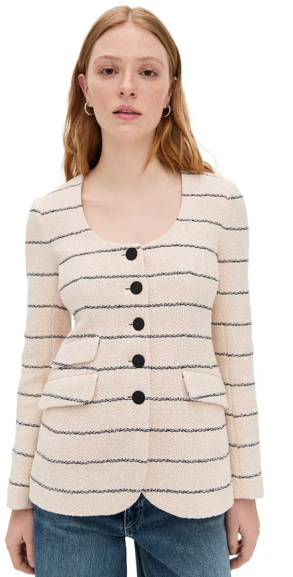 Rag & Bone Roslyn Striped Tweed Blazer - Crm