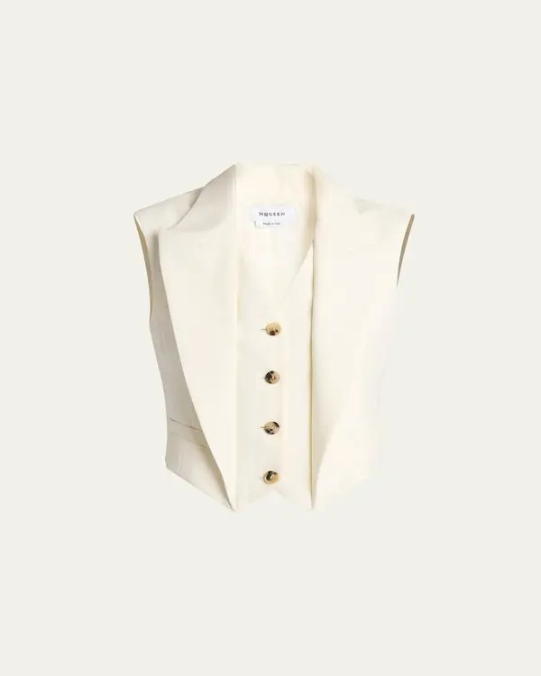 Alexander McQueen Upturned Lapel Vest - Bone