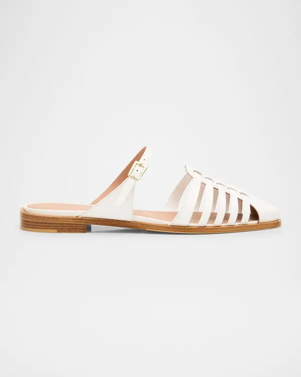 MALONE SOULIERS Eleonora Leather Fisherman Mule Sandals - White