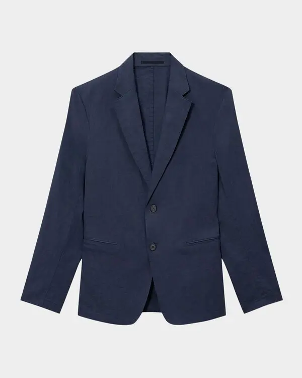 Theory Clinton Slim Blazer In Relaxed Linen - Eclipse