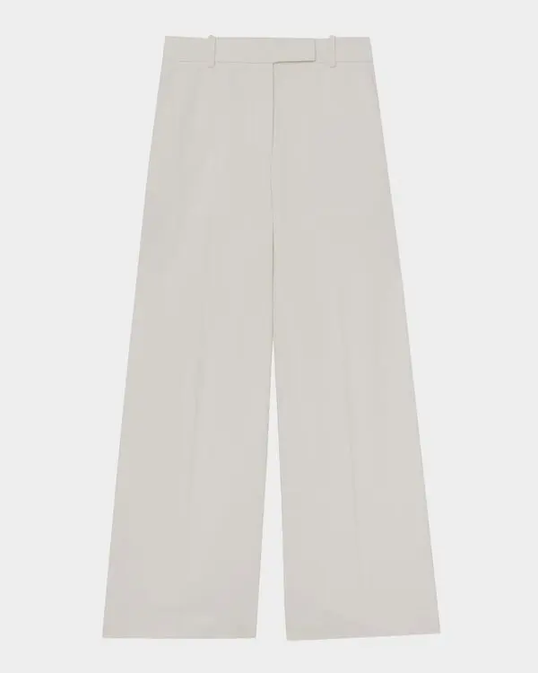 REISS Devon High-rise Wide-leg Pants - White