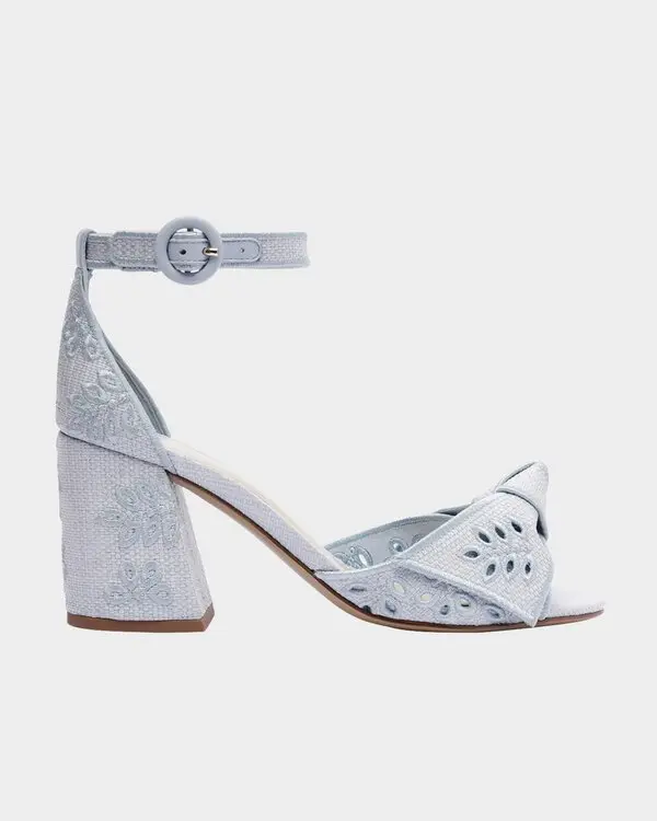 ALEXANDRE BIRMAN Clarita Embroidered Raffia Sandals