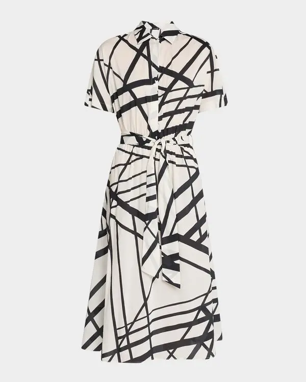 Kiton Abstract-print Belted Shirtdress