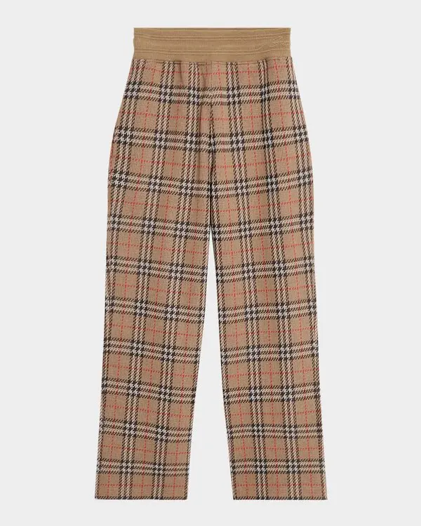 Burberry Check Jersey Pull-on Trousers - Nut Ip Check