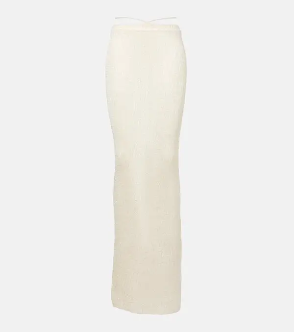 BANANHOT Alma Knitted Maxi Skirt - White