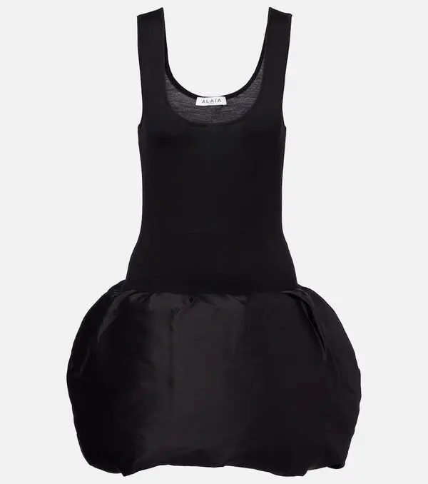 Alaïa Down-paneled Wool-blend Minidress