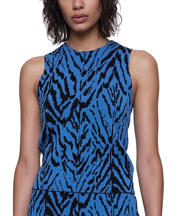 Rebecca Minkoff Intarsia Knit Top - Azure Painted Chevron