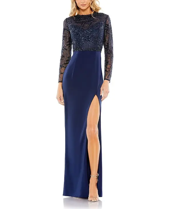 Mac Duggal Embellished High Neck Gown