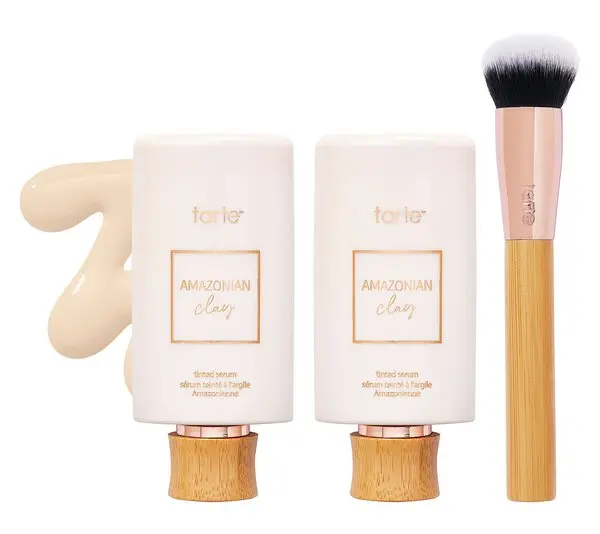 TARTE Amazonian Clay Cloudberry Tinted Serum Duo & Brush