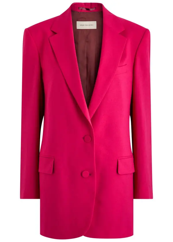 Dries Van Noten Basti Wool-blend Blazer - Fuchsia