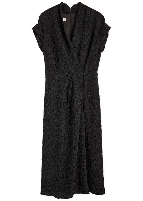 Dries Van Noten Dilian Wrap-effect Cloqué Midi Dress